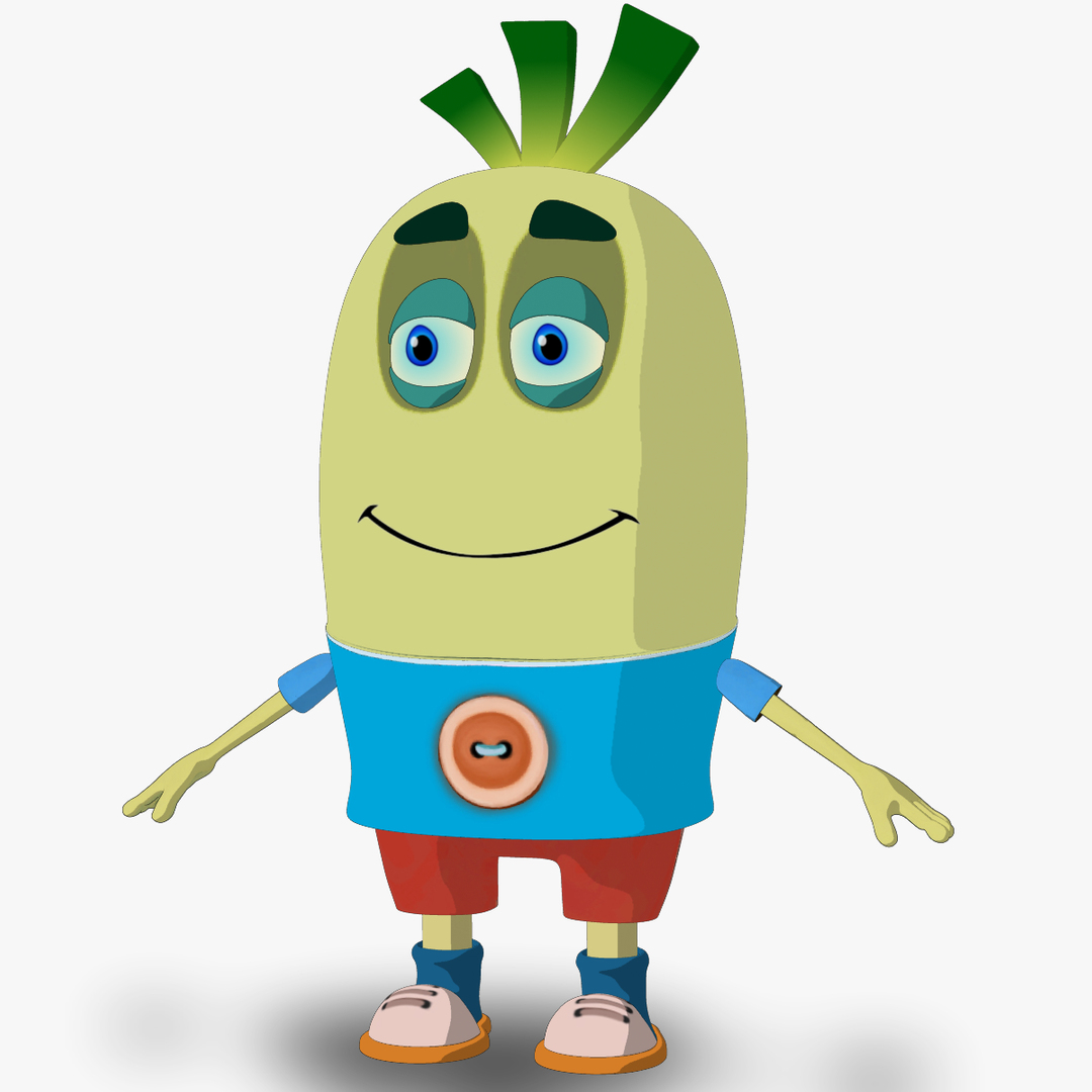 3d low-poly non rigged bean model