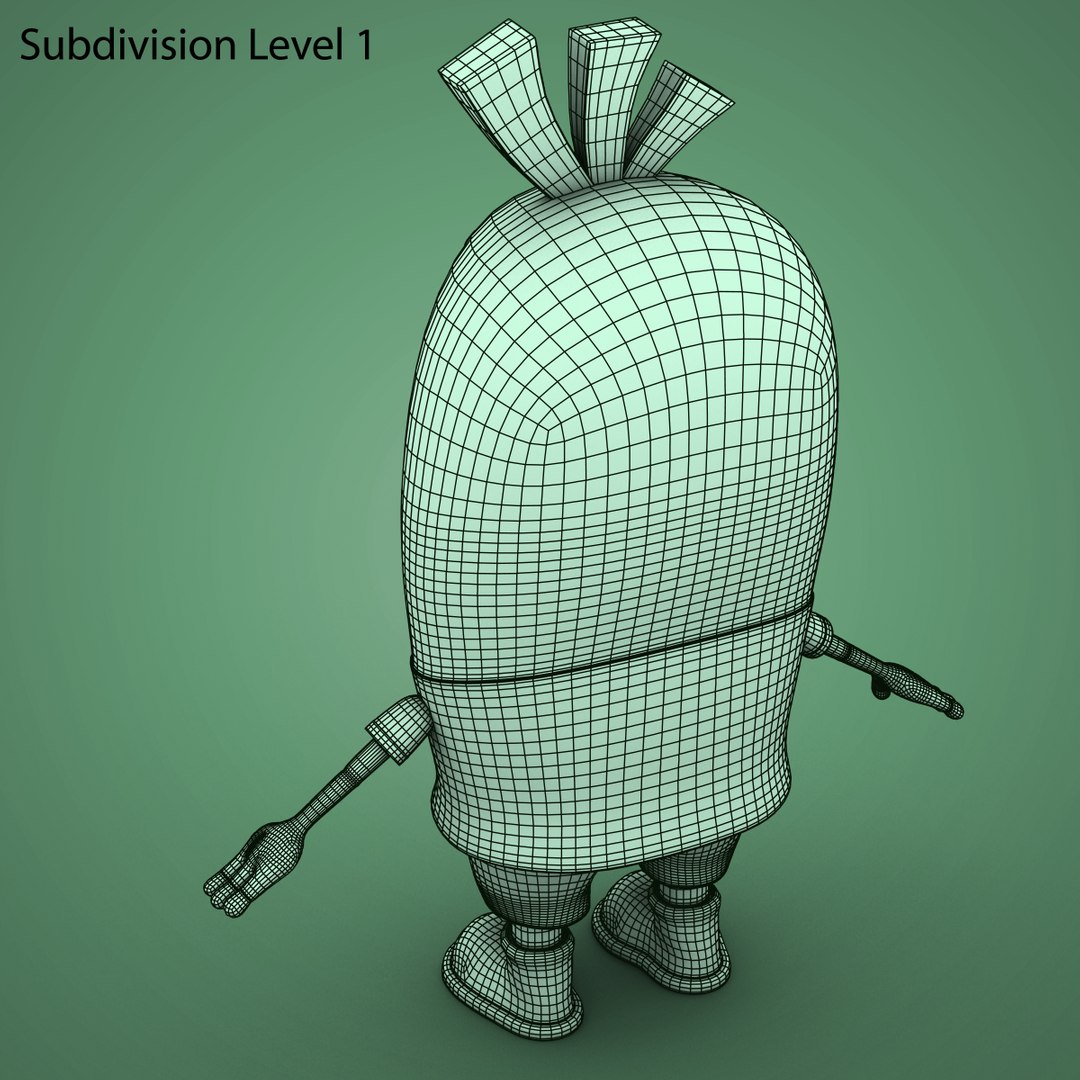 3d low-poly non rigged bean model