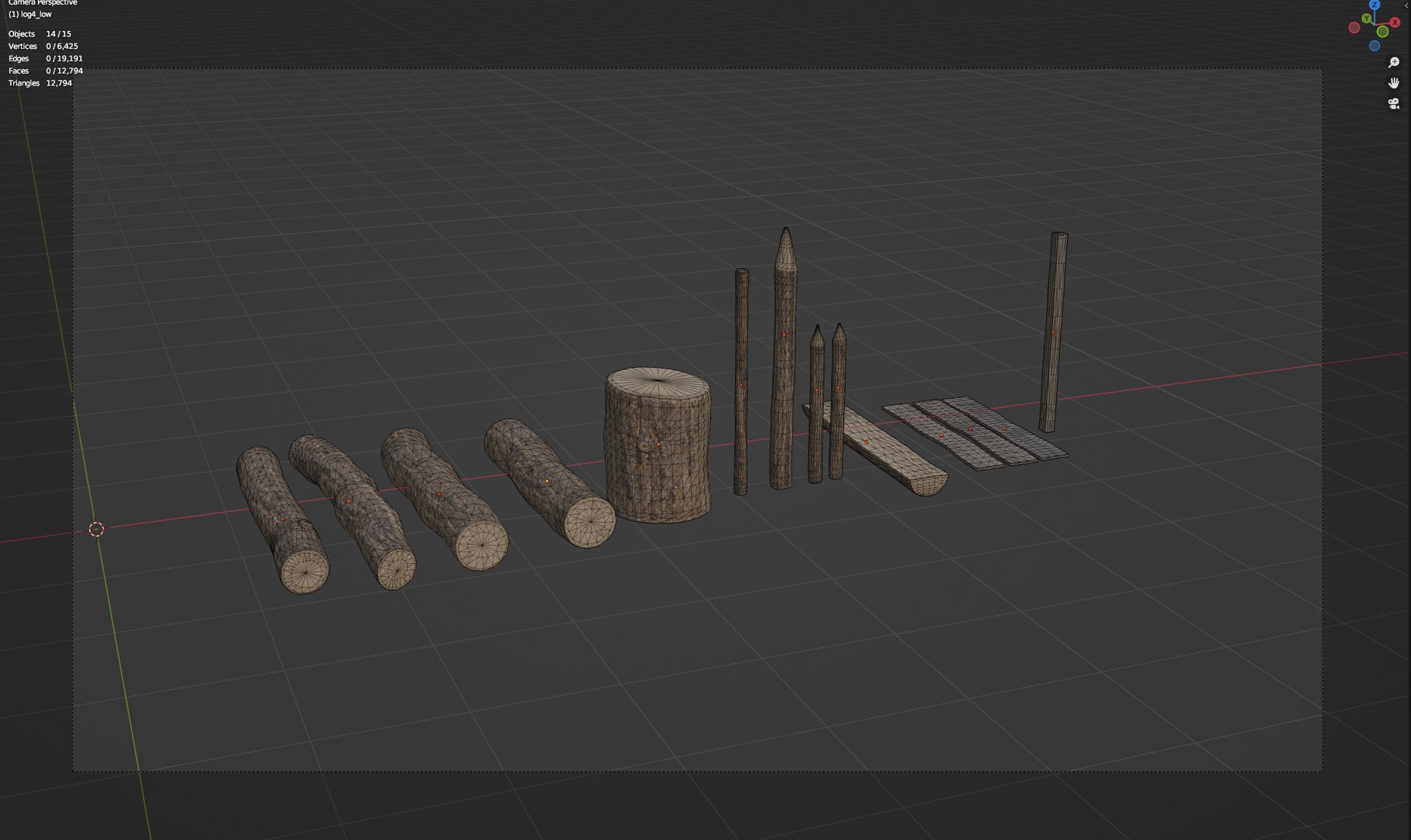 Wooden Log Pack 3D Model - TurboSquid 2349610