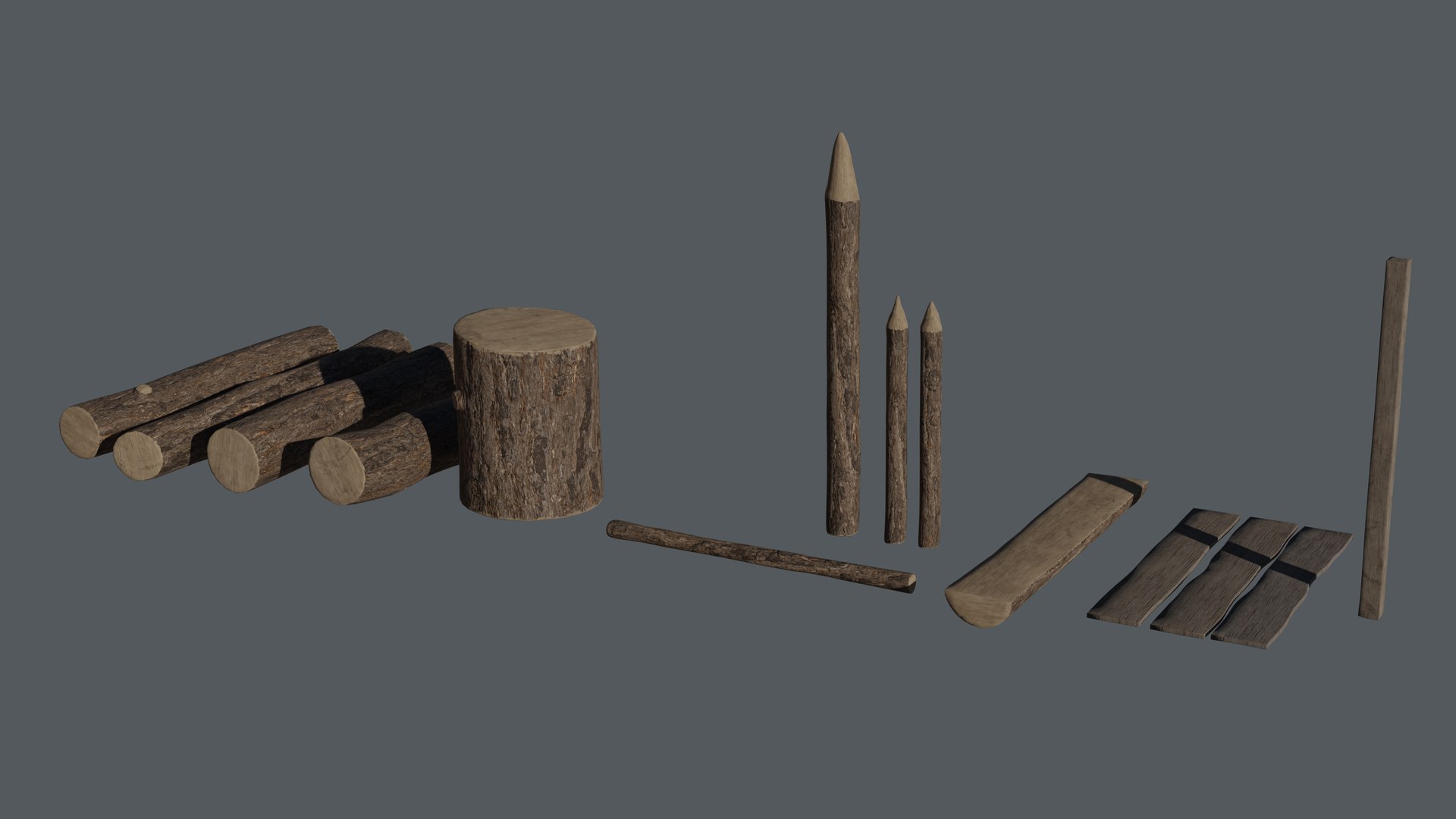 Wooden Log Pack 3D Model - TurboSquid 2349610