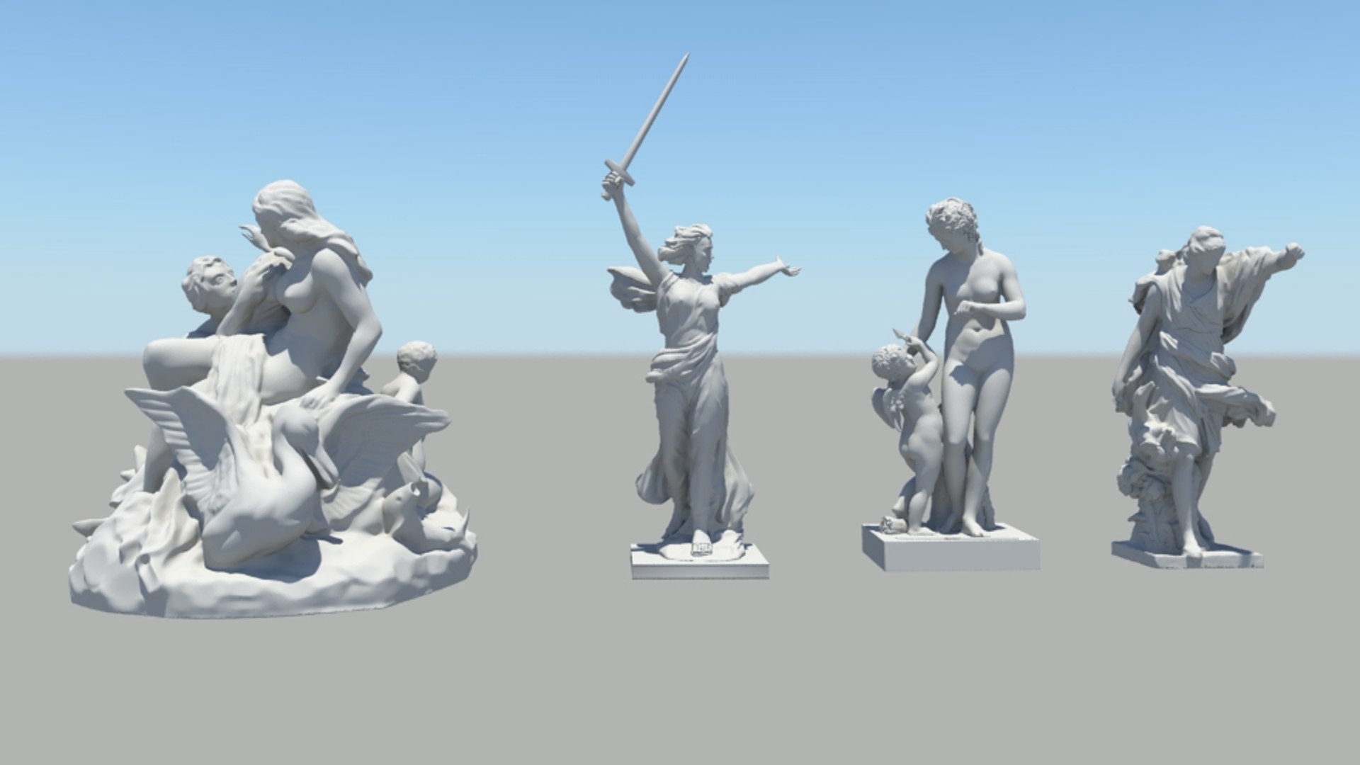 roman figure colection 01 3d model