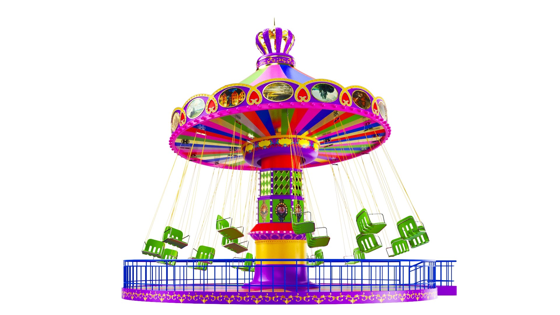 Detailed Swing Ride 3D Model - TurboSquid 2346283