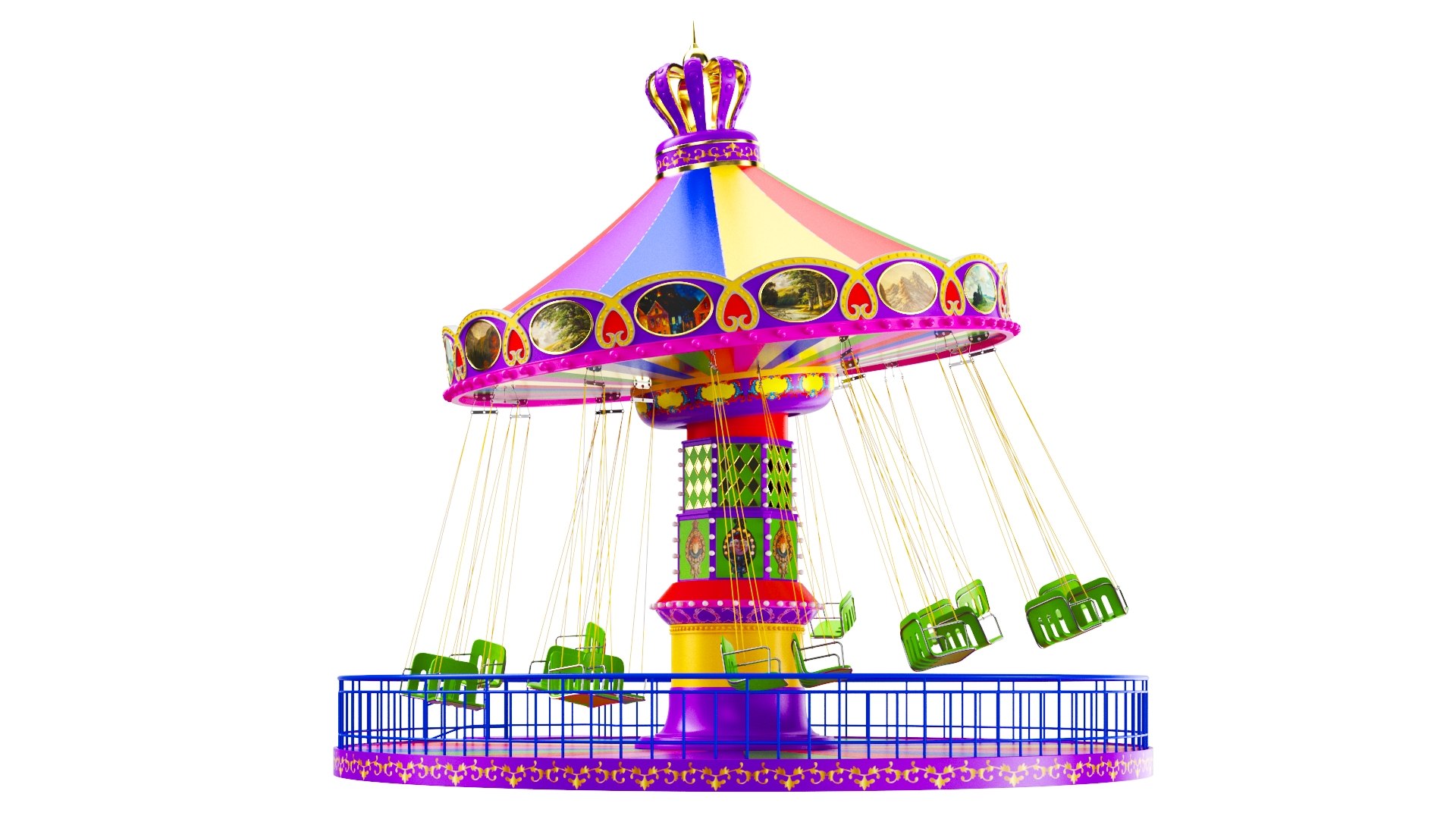 Detailed Swing Ride 3D Model - TurboSquid 2346283