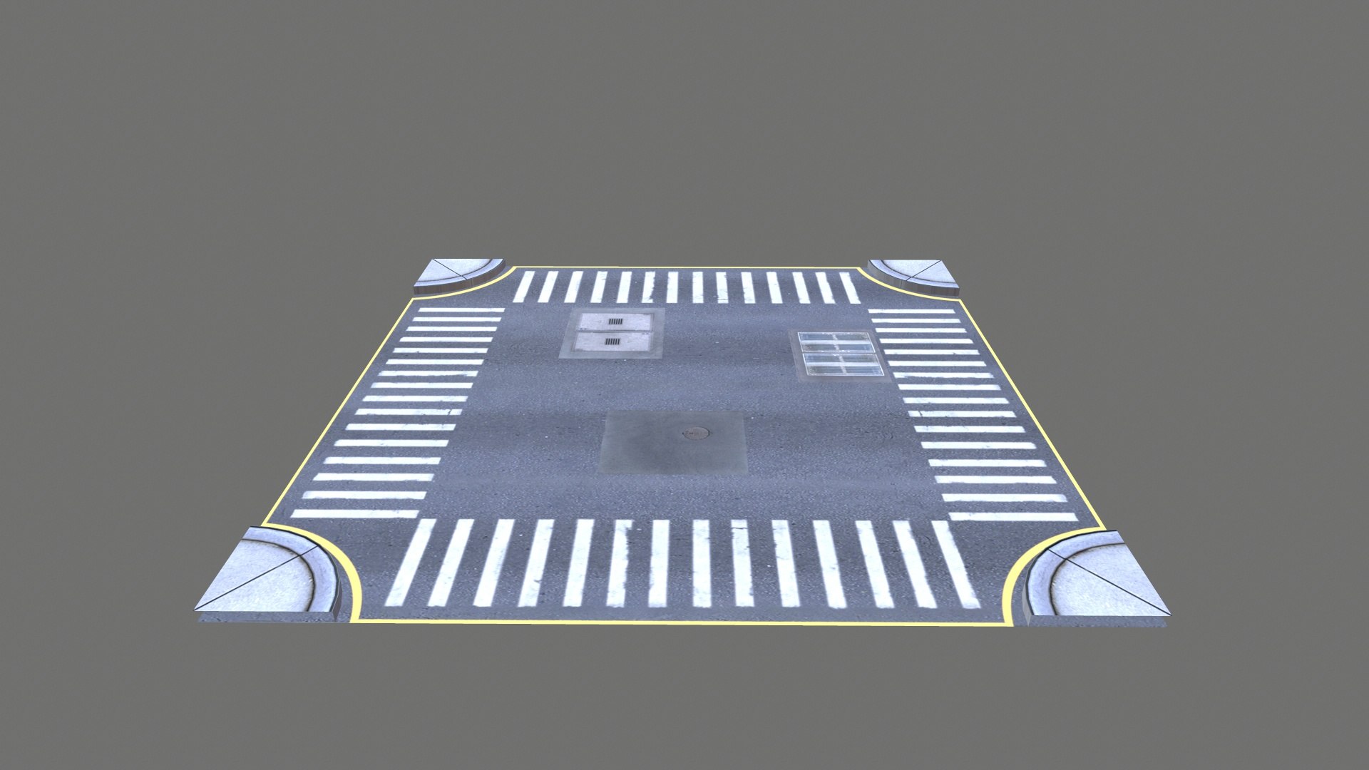 Road Intersection 3D Model - TurboSquid 2316771