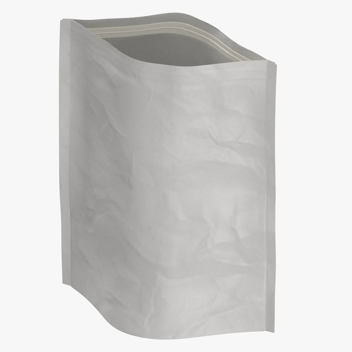 3D white stand zipper pouche model - TurboSquid 1599170