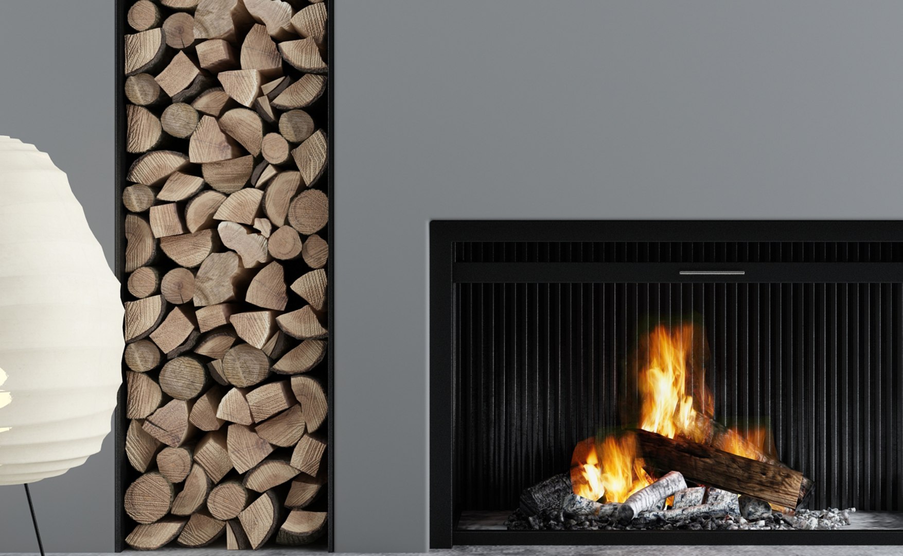 3D model Modern fireplace decoration background wall model - TurboSquid ...