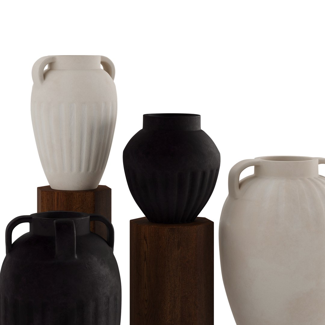 3D Grooved Ceramic Vases - TurboSquid 2105456