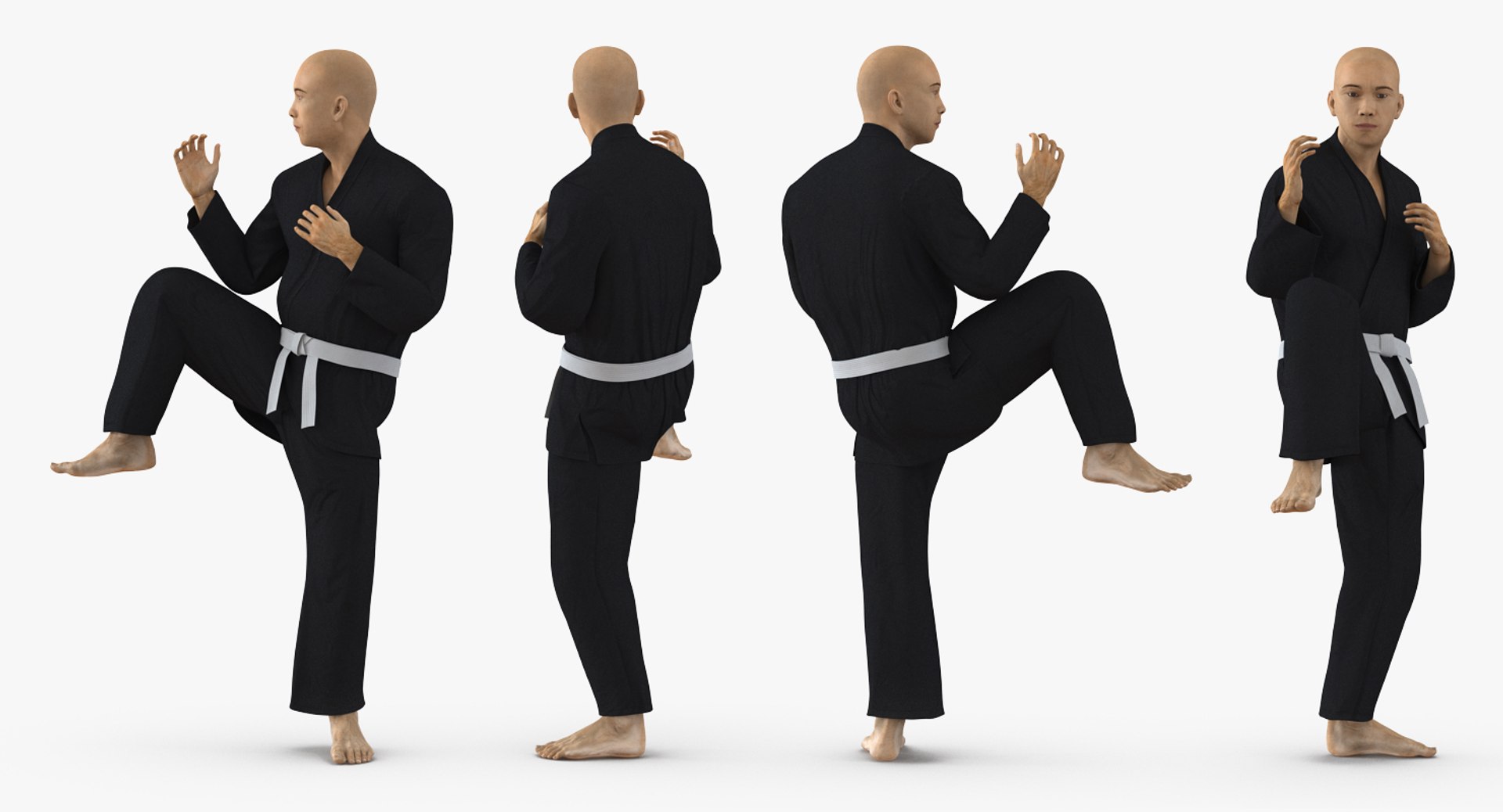 3D Model Rigged Karate Fighters - TurboSquid 1212881