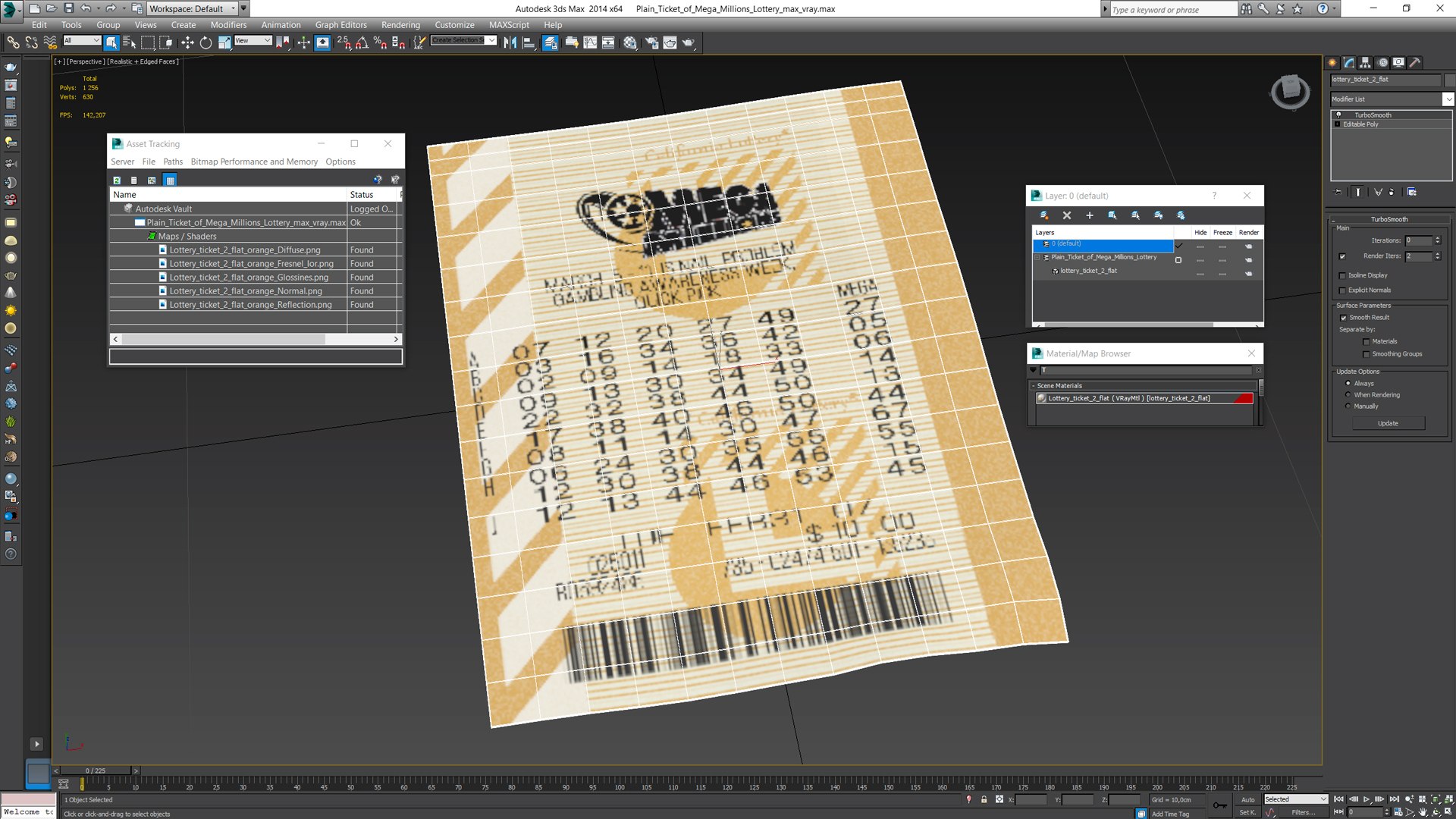 Plain Ticket Of Mega Millions Lottery 3D - TurboSquid 2022810