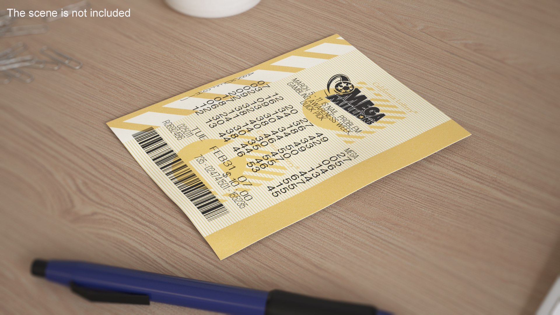 Plain Ticket Of Mega Millions Lottery 3D - TurboSquid 2022810