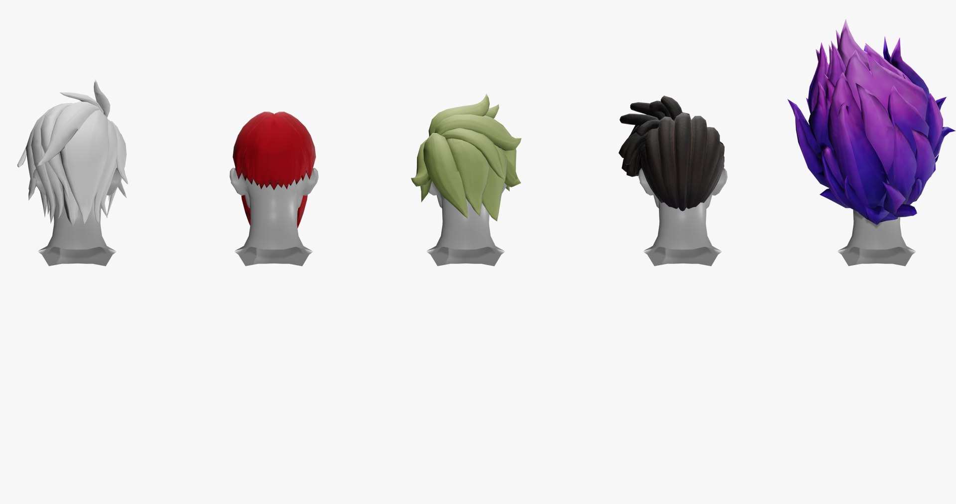 20 STYLIZED MALE HAIR MODELS PACK 6 3D - TurboSquid 2216073