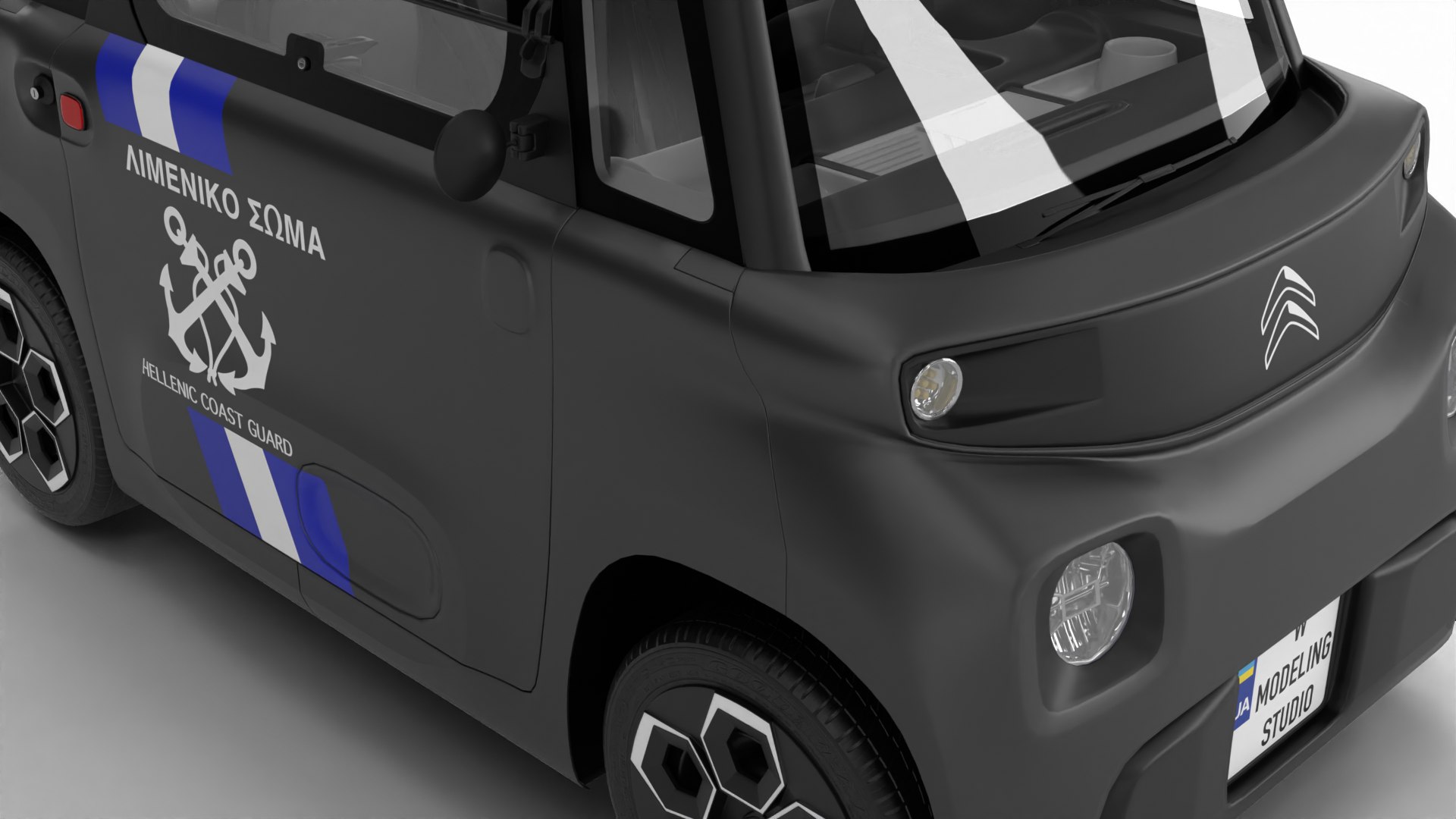 3D Citroen Ami 2020 Police Black - TurboSquid 2261627