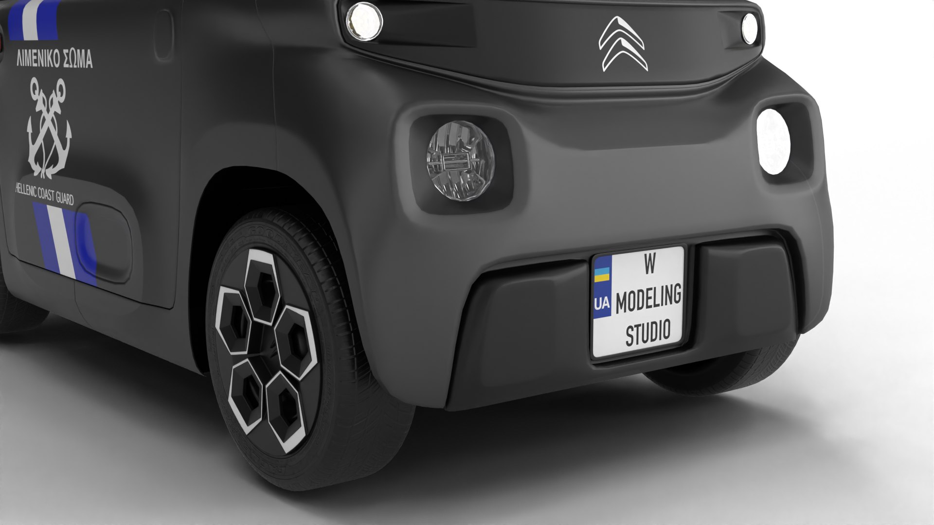3D Citroen Ami 2020 Police Black - TurboSquid 2261627