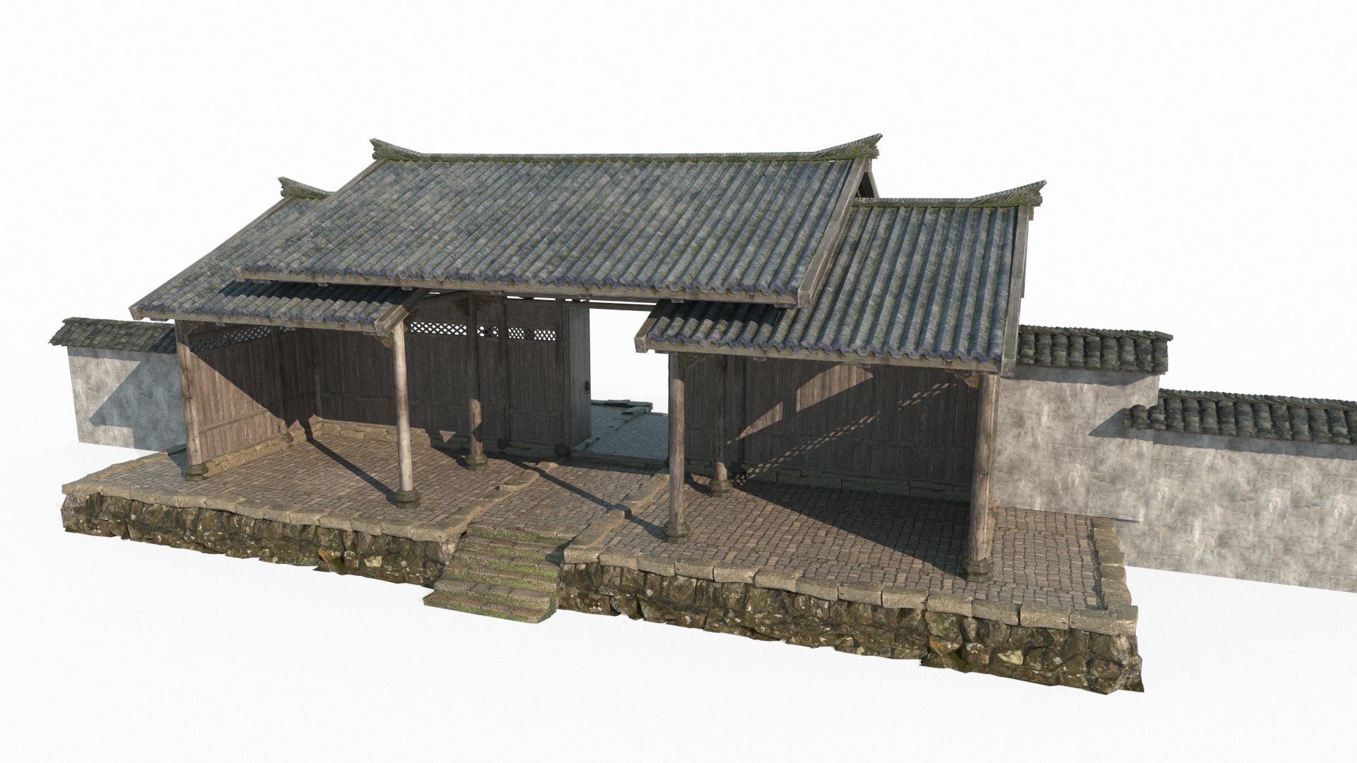 Ancient Asian Architectural Gatehouse And Main Entrance 3D Model ...