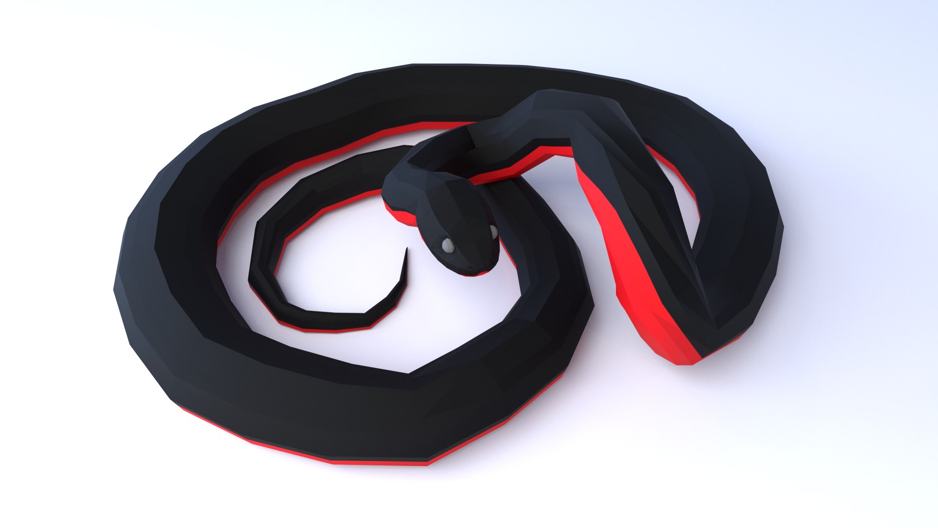 3D Red Bellied Black Snake Mesh Model - TurboSquid 1775732