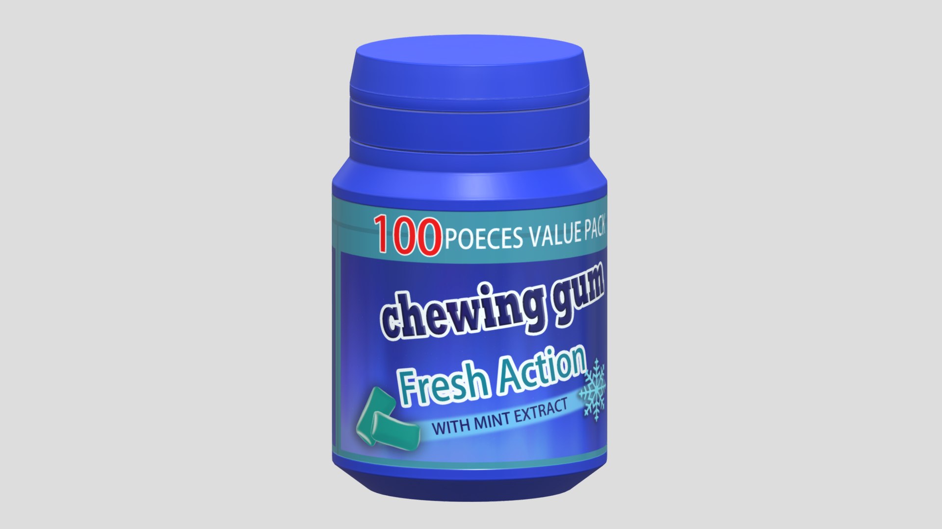 Chewing Gum Bottle Low Poly 3D - TurboSquid 2272646