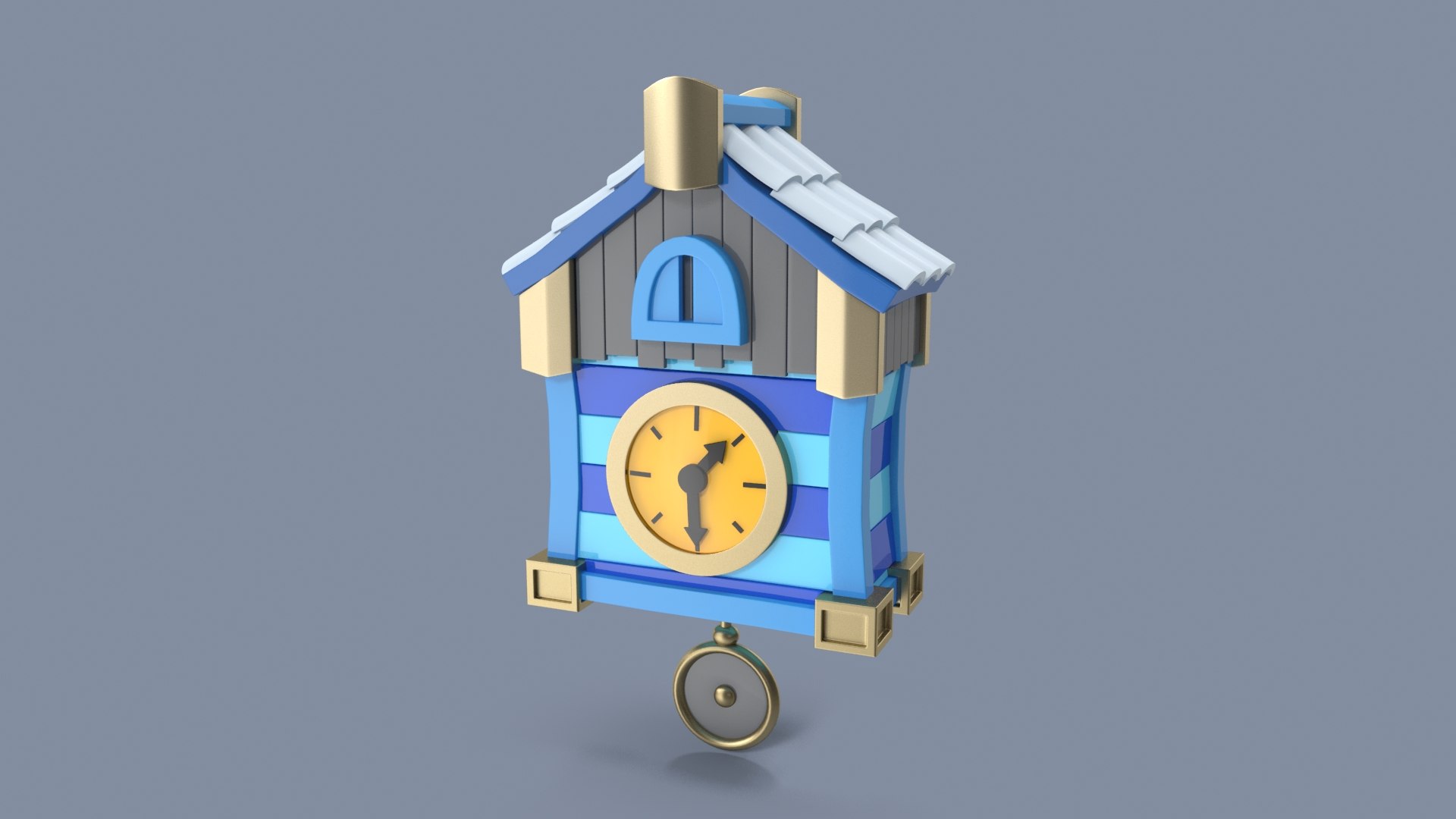 Cartoon Clock Blue Cartoon Style 3D Model - TurboSquid 2089166