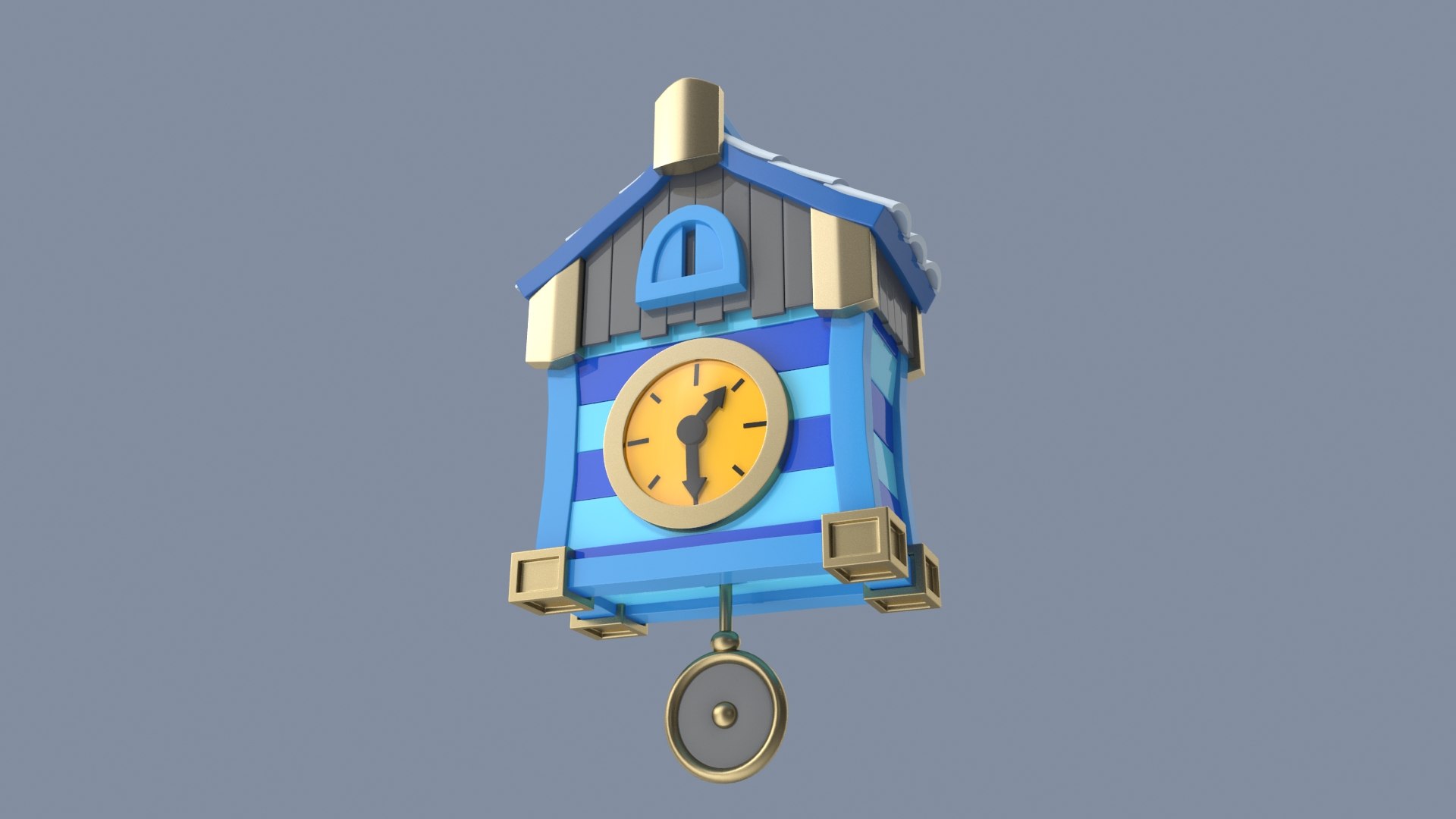 Cartoon Clock Blue Cartoon Style 3D Model - TurboSquid 2089166