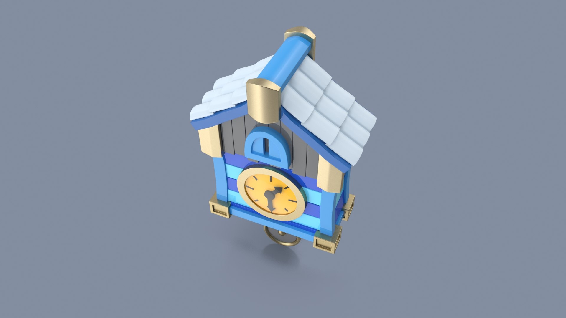 Cartoon Clock Blue Cartoon Style 3D Model - TurboSquid 2089166