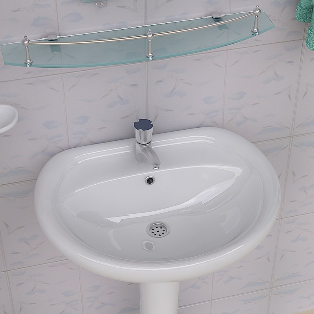 Bathroom Pedestal Sink Props 3d Max
