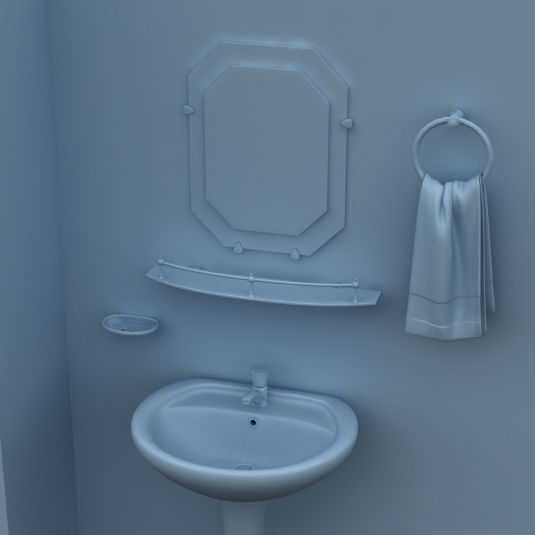 Bathroom Pedestal Sink Props 3d Max