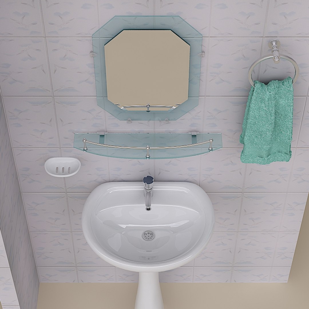 Bathroom Pedestal Sink Props 3d Max
