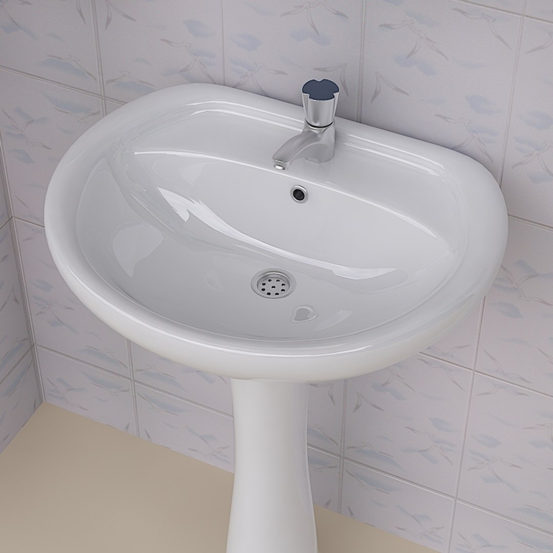 Bathroom Pedestal Sink Props 3d Max