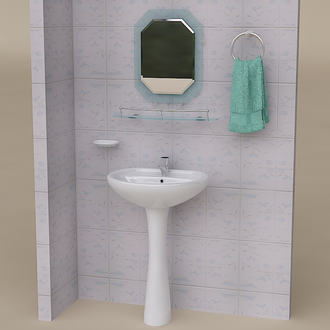 Bathroom Pedestal Sink Props 3d Max