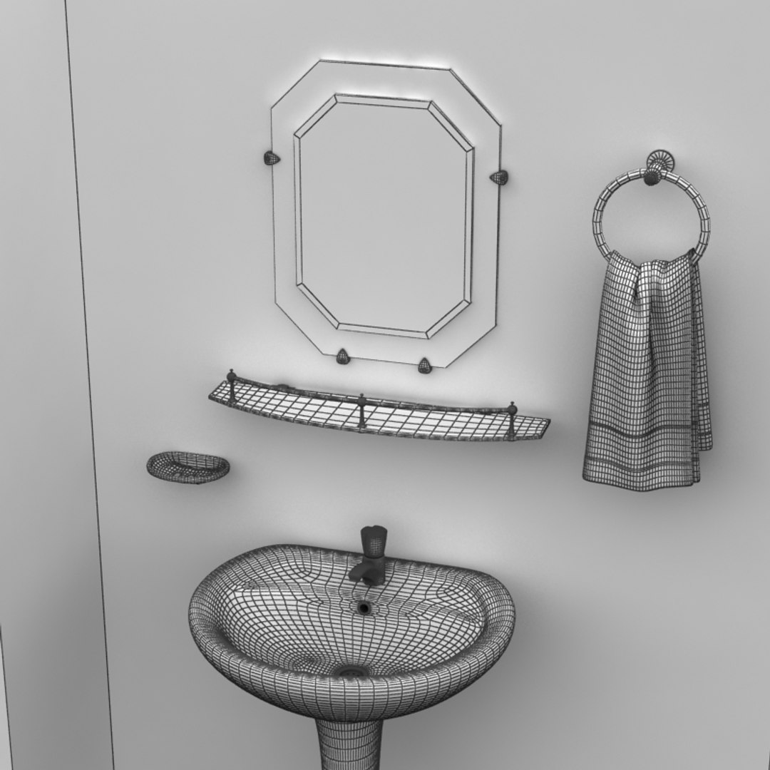 Bathroom Pedestal Sink Props 3d Max