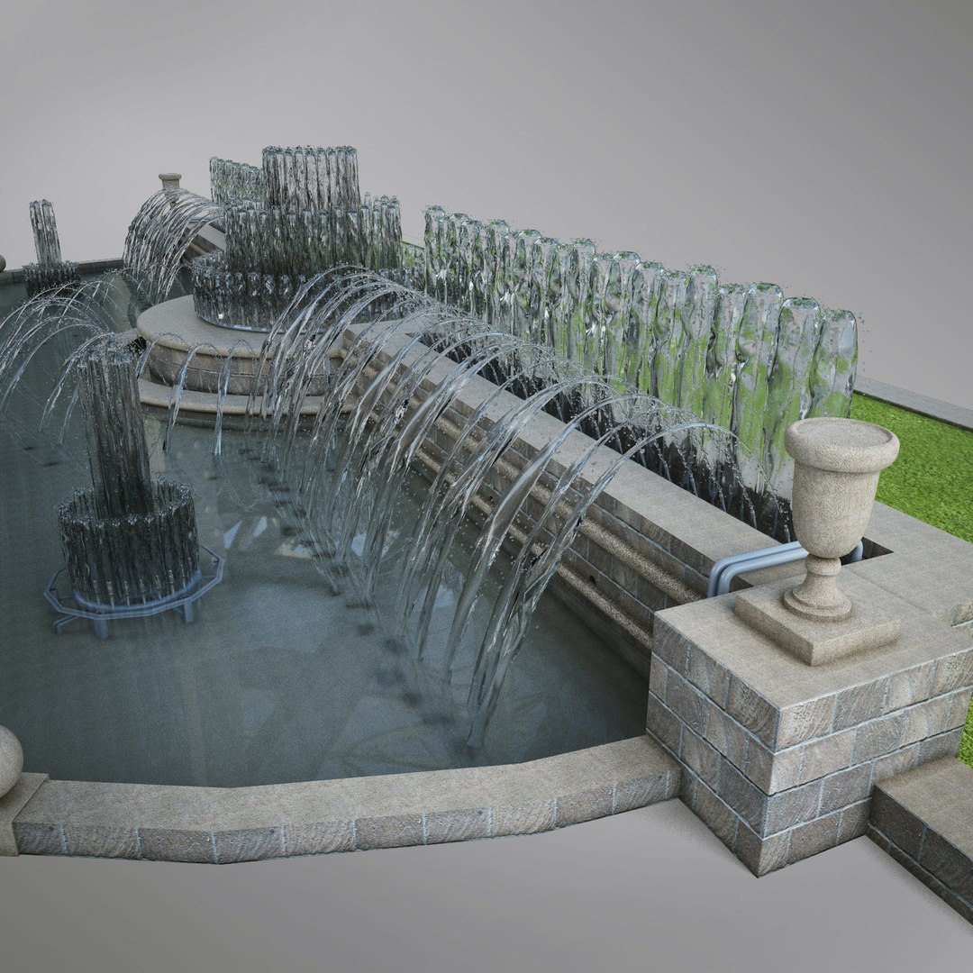 3d City Fountain Water