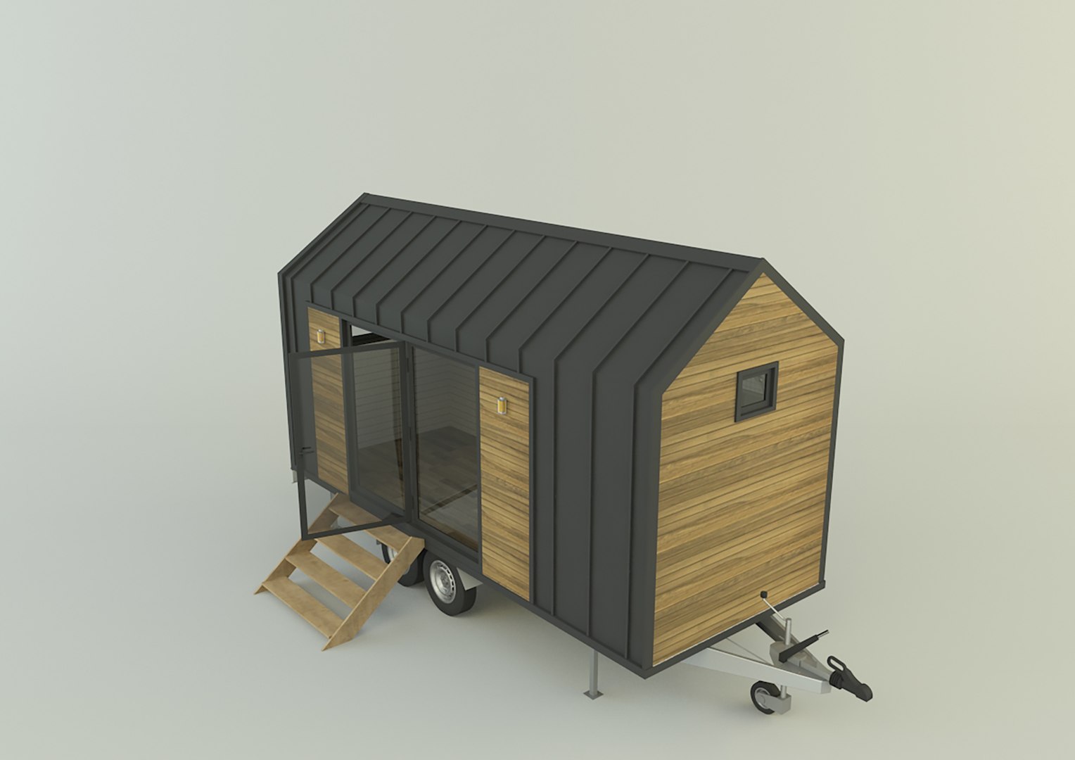 Tiny House Camping Caravan 3D - TurboSquid 2064243