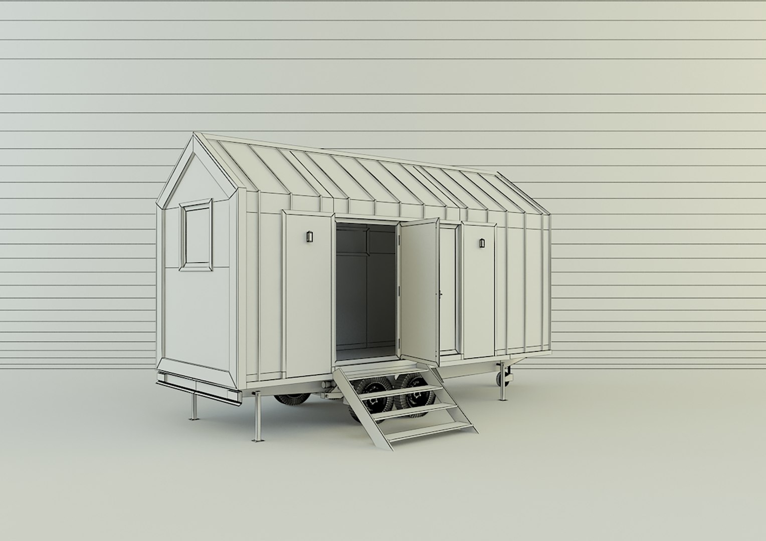 Tiny House Camping Caravan 3D - TurboSquid 2064243