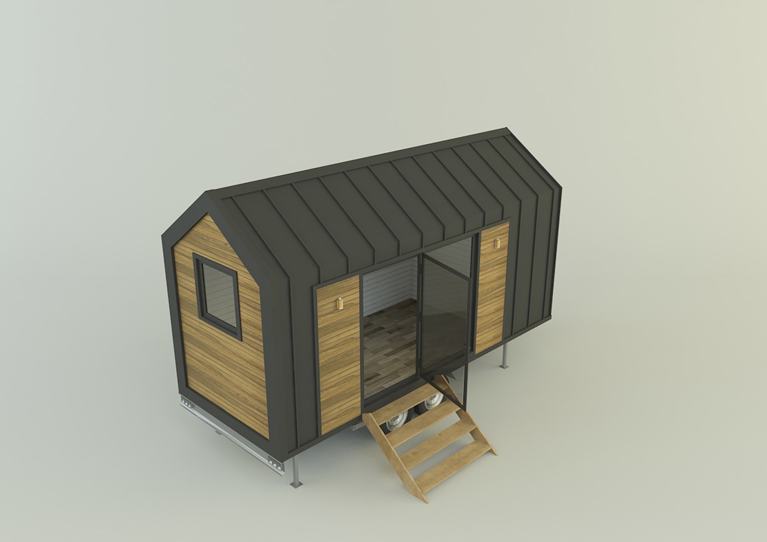 Tiny House Camping Caravan 3D - TurboSquid 2064243