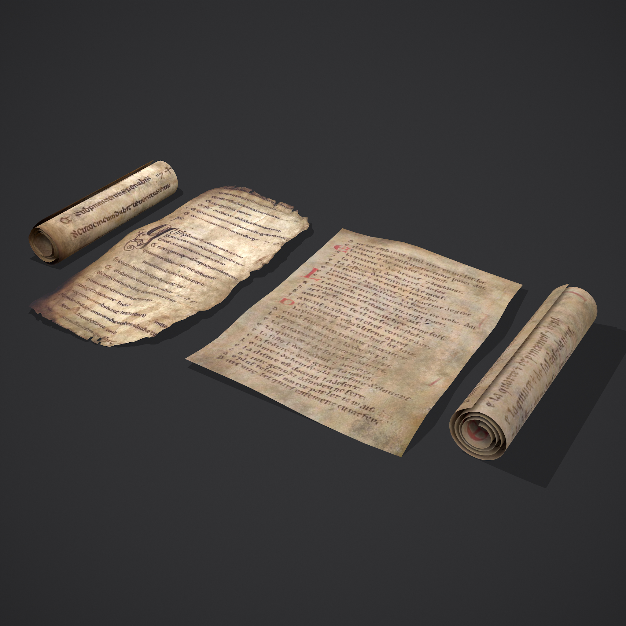 3D Scrolls and Papers Collection - TurboSquid 1731683