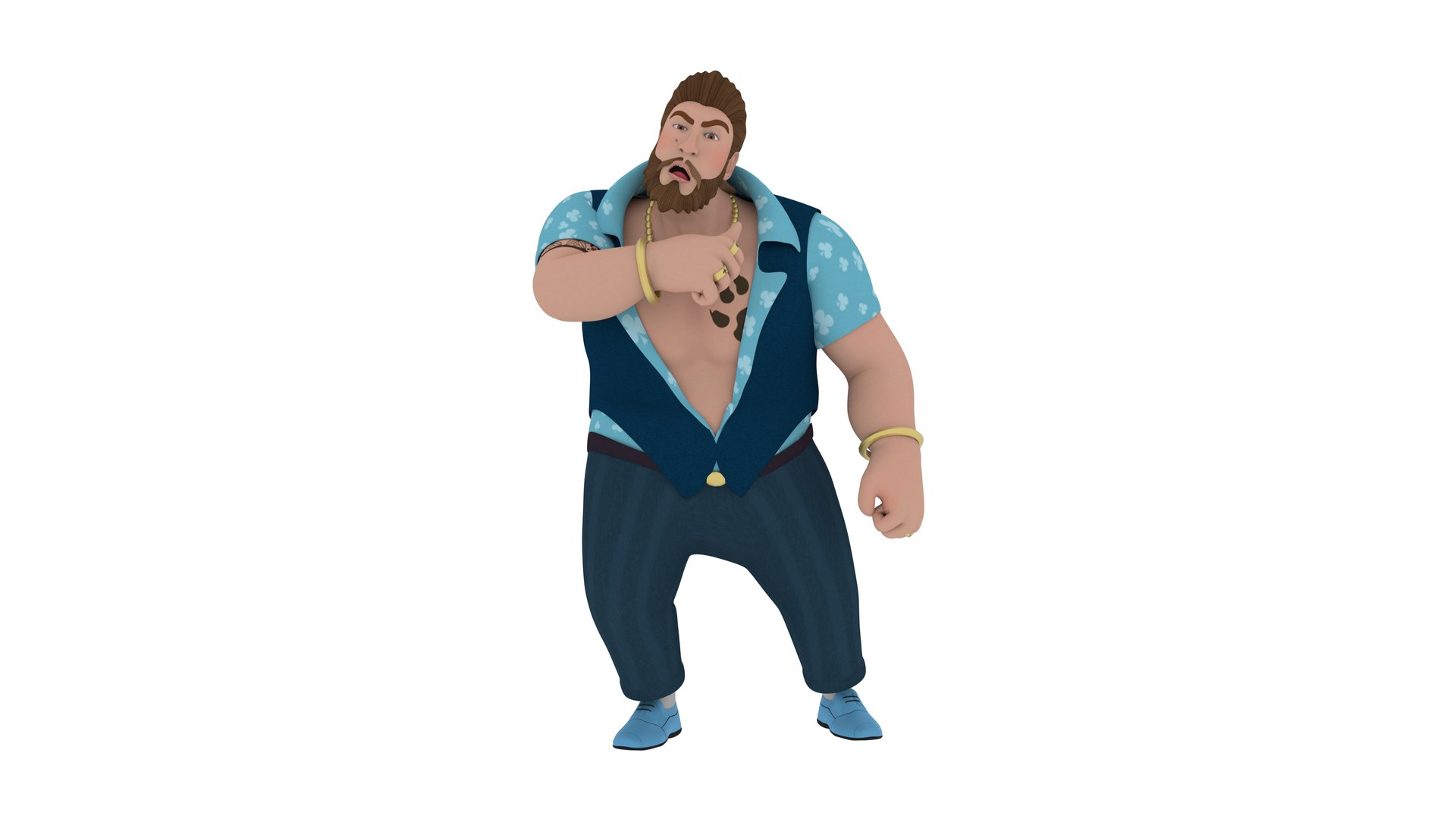 3D Cartoon Character Gangster FRANK With Rig - TurboSquid 2274333