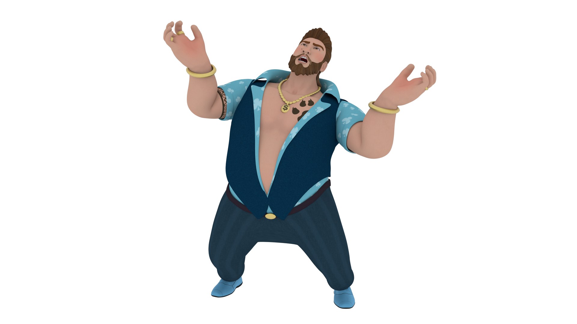 3D Cartoon Character Gangster FRANK With Rig - TurboSquid 2274333
