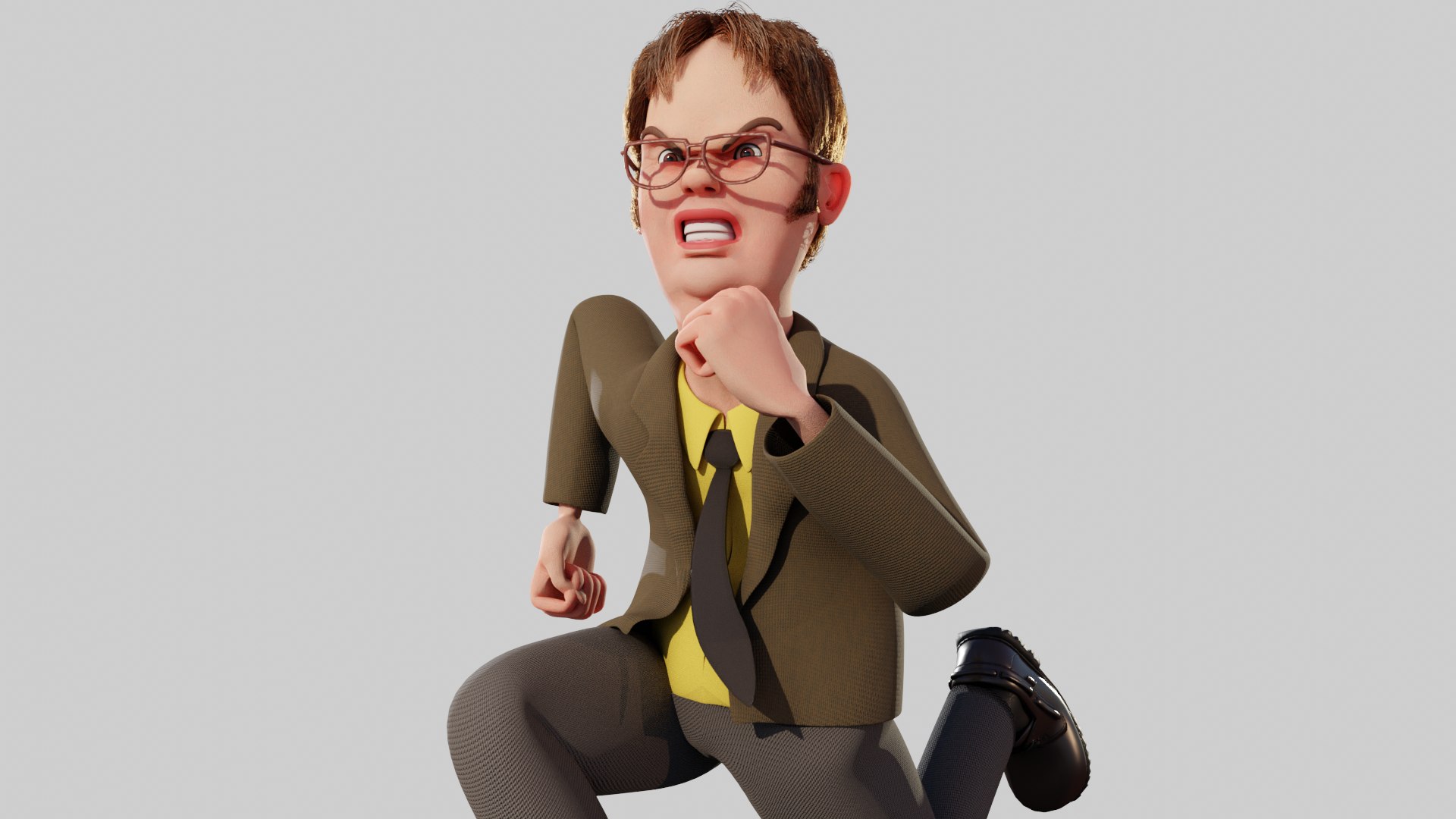Dwight Character Rig Poses Animation 3D - TurboSquid 2009155