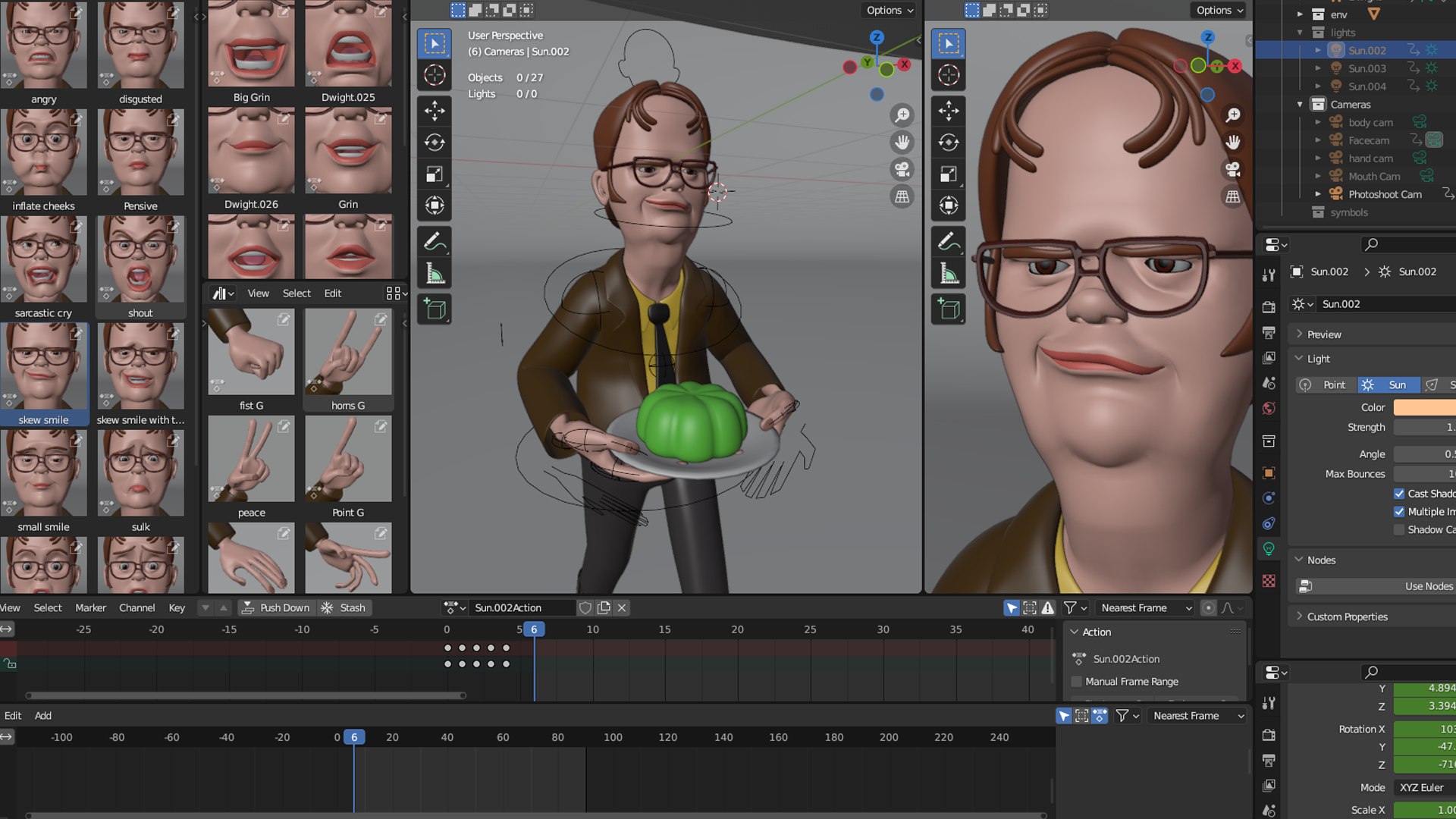 Dwight Character Rig Poses Animation 3D - TurboSquid 2009155