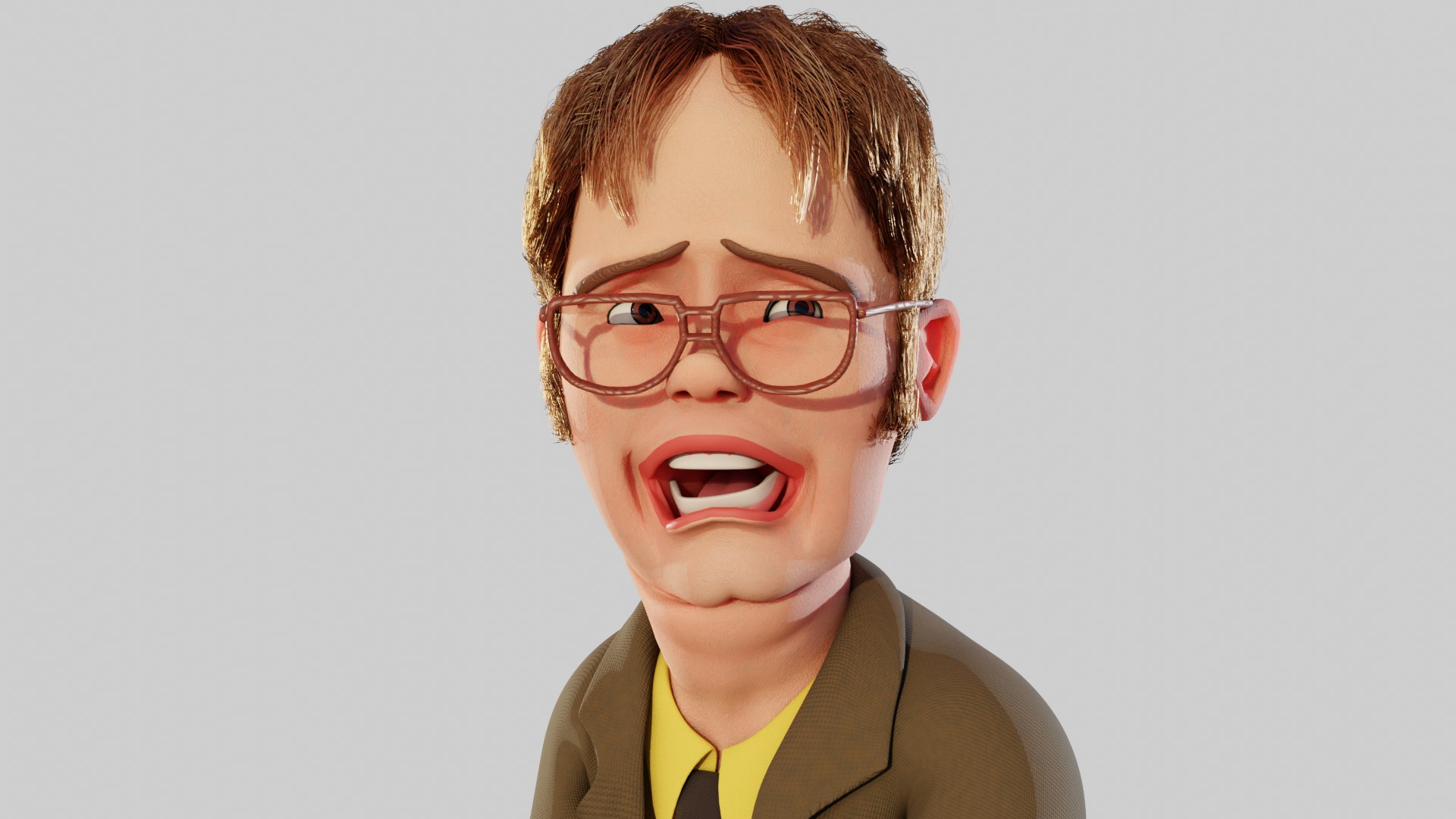Dwight Character Rig Poses Animation 3D - TurboSquid 2009155