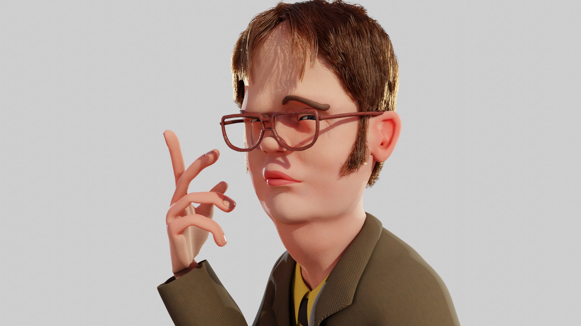 Dwight Character Rig Poses Animation 3D - TurboSquid 2009155