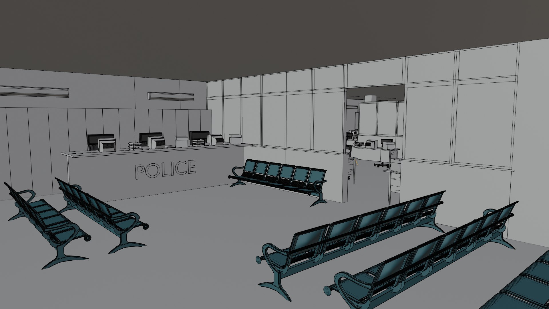 3D Police Station Interior - TurboSquid 2140751