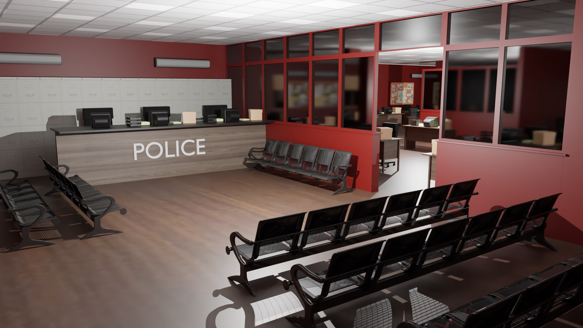 3D Police Station Interior - TurboSquid 2140751