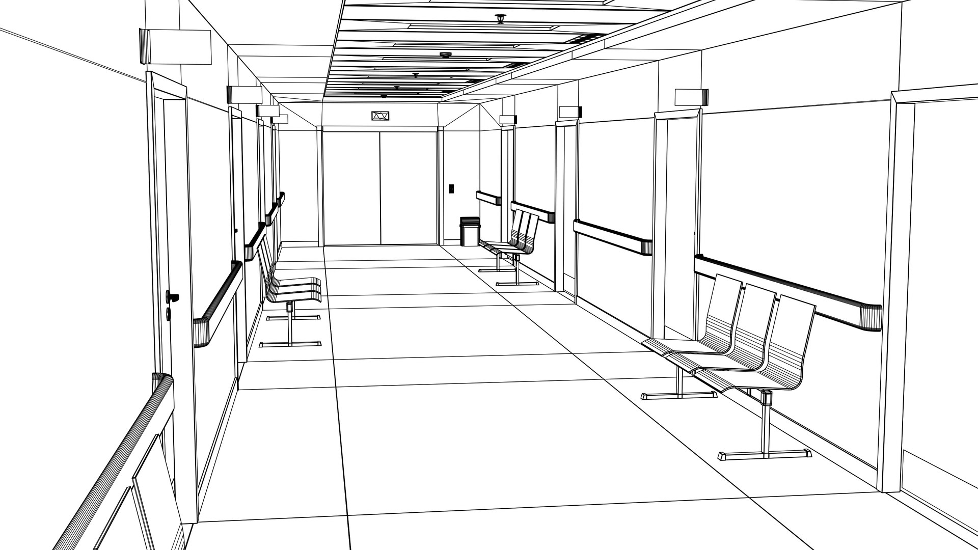 Hospital Corridor 3D - TurboSquid 2097500