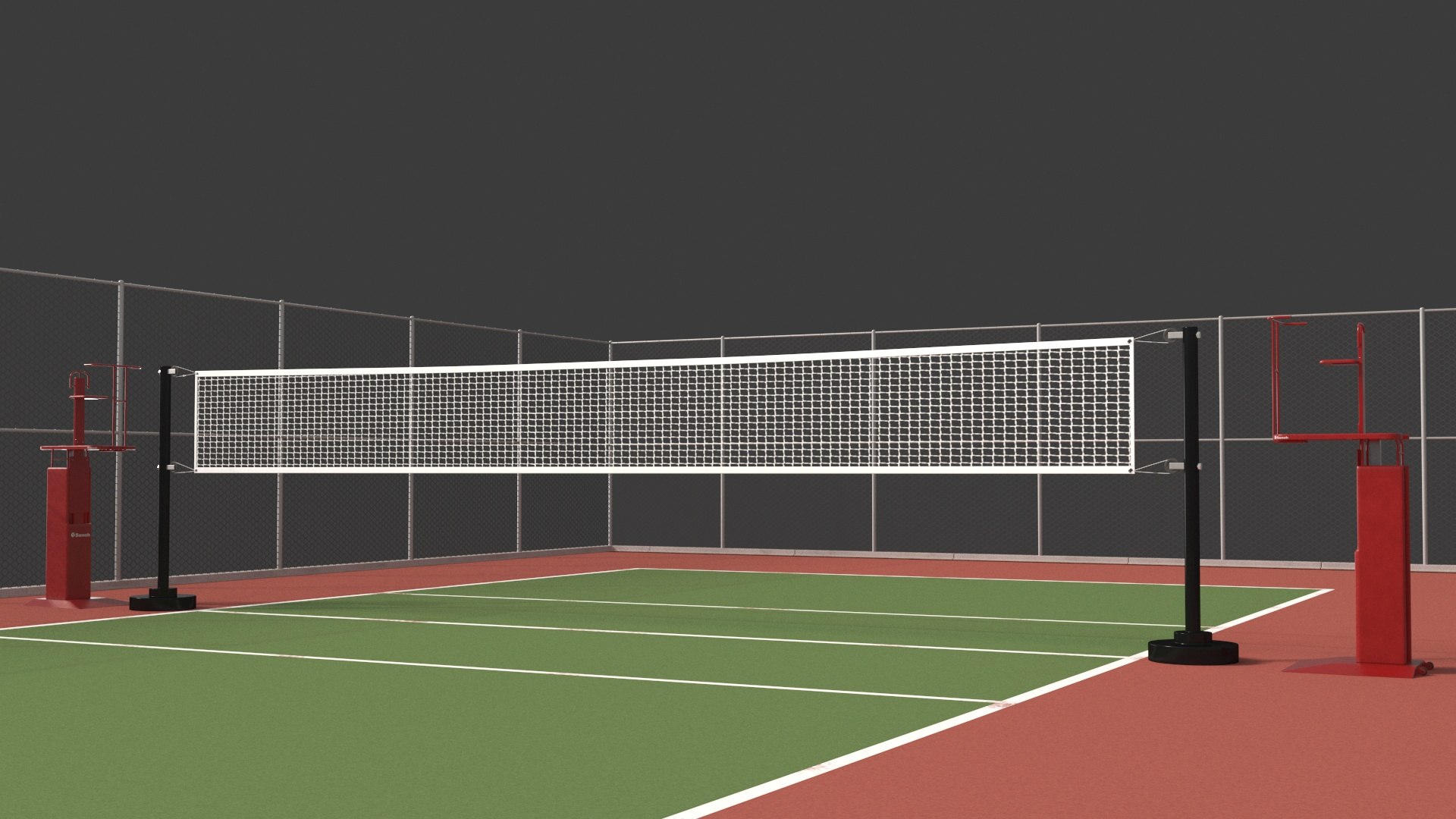3D Model Volleyball Court And Referee Towers By SENOH - TurboSquid 2274414