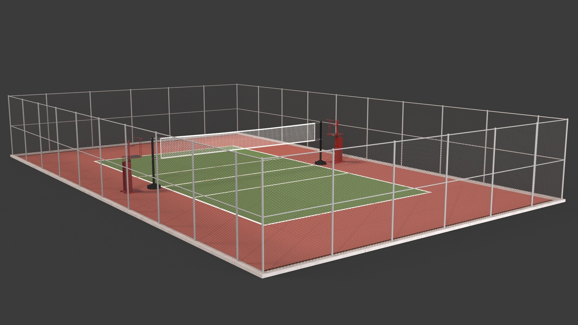 3D Model Volleyball Court And Referee Towers By SENOH - TurboSquid 2274414
