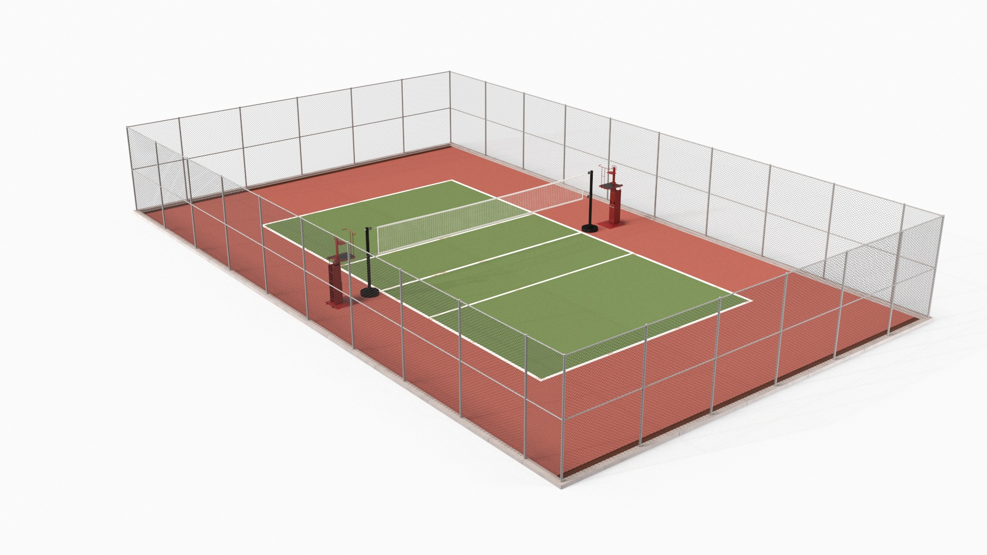 3D Model Volleyball Court And Referee Towers By SENOH - TurboSquid 2274414
