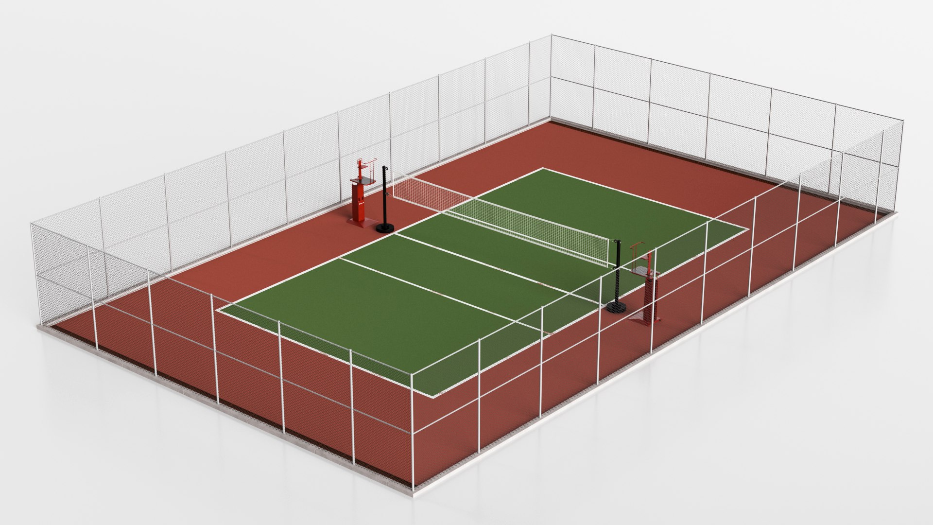 3D Model Volleyball Court And Referee Towers By SENOH - TurboSquid 2274414