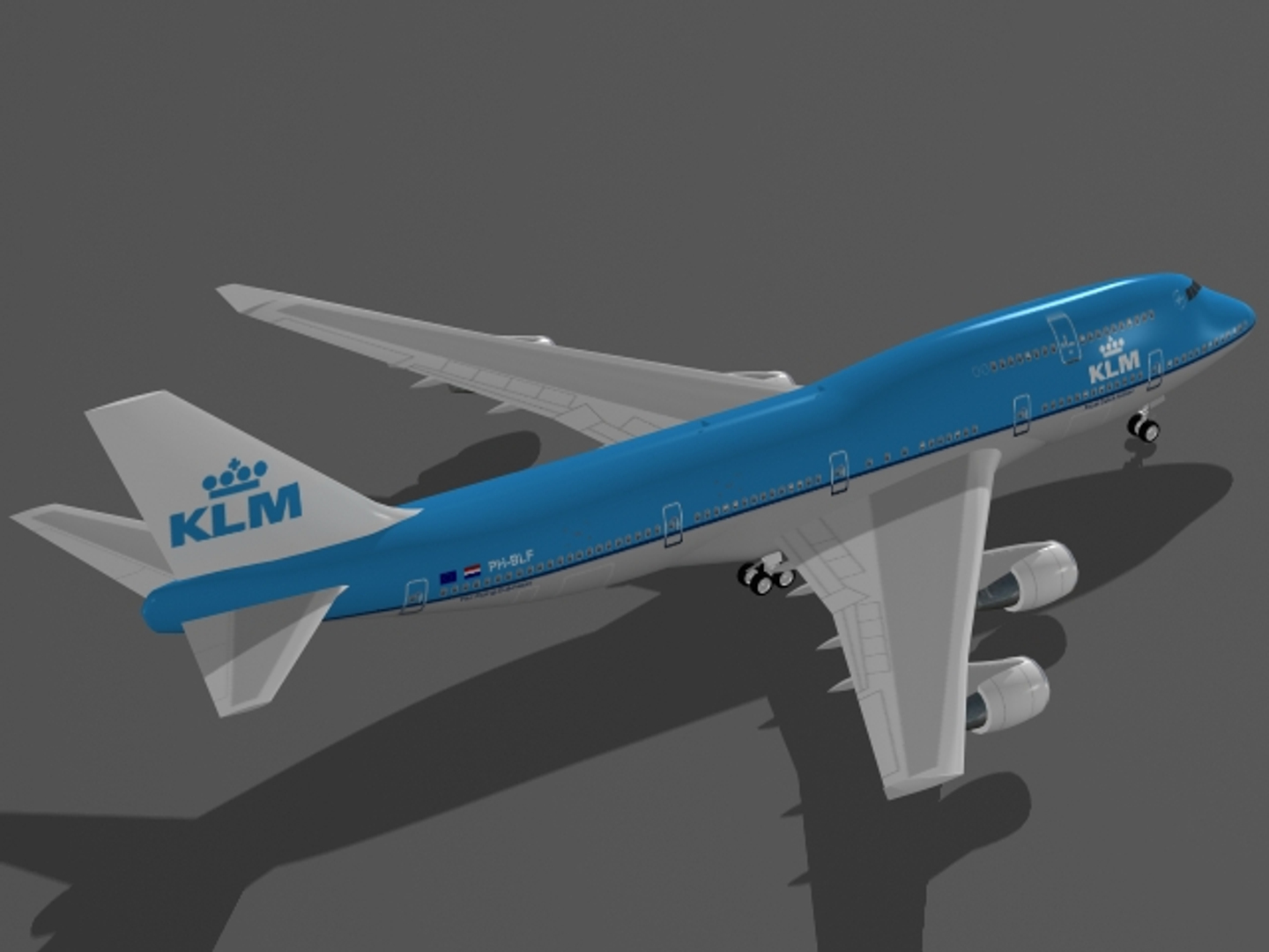 b 747-400 klm 3d max