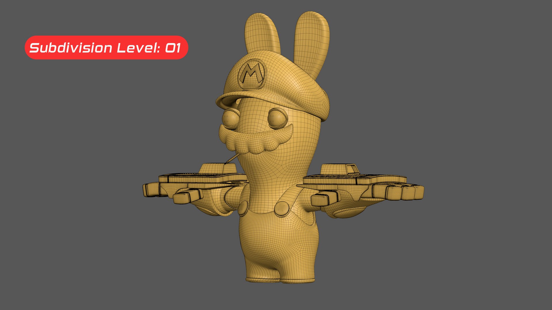 Rabbid Mario Character Gauntlet Weapon Sparks Of Hope 3D Model ...