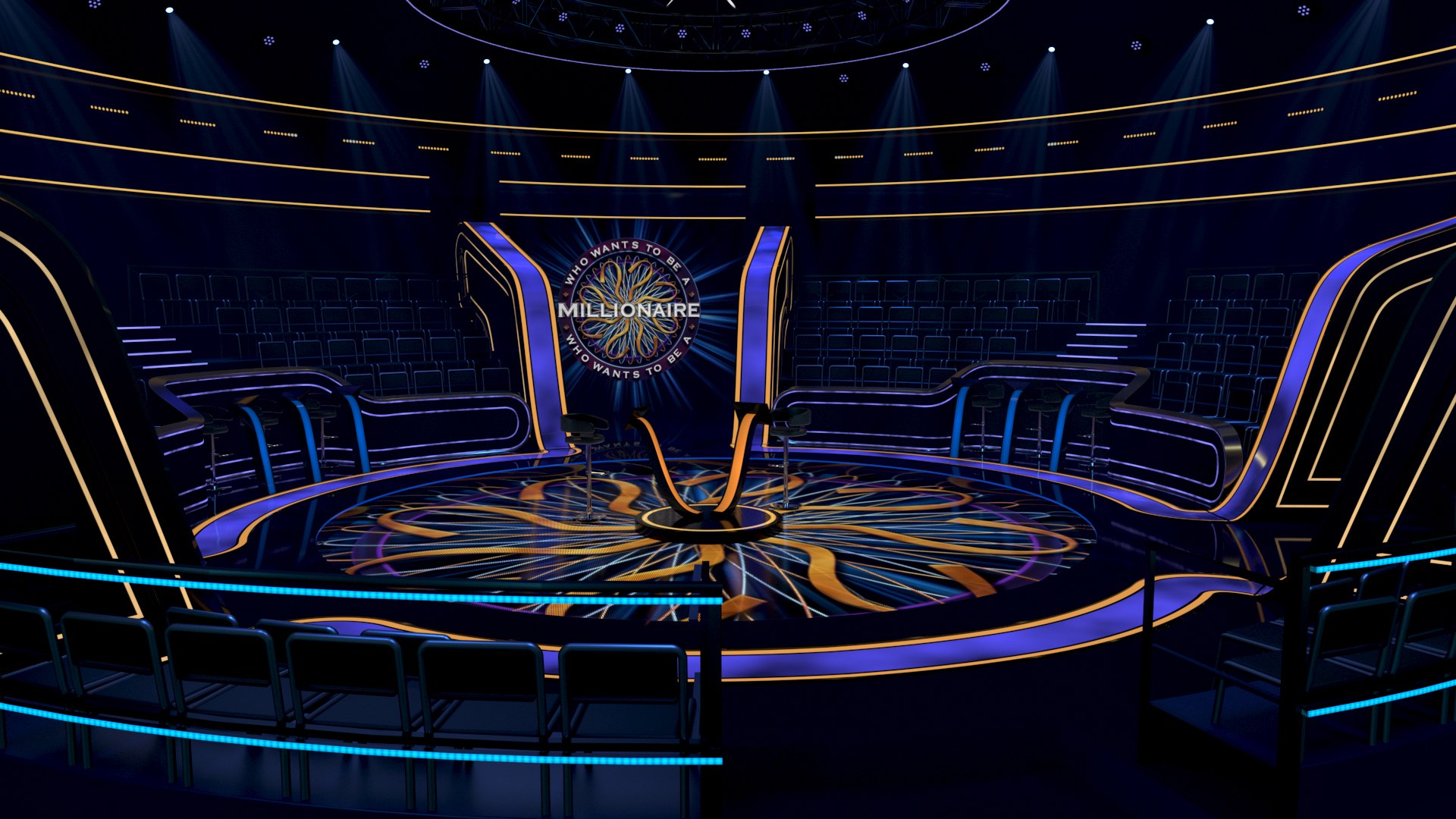 3D Millionaire TV Studio Stage Light International Modern Set 1 ...